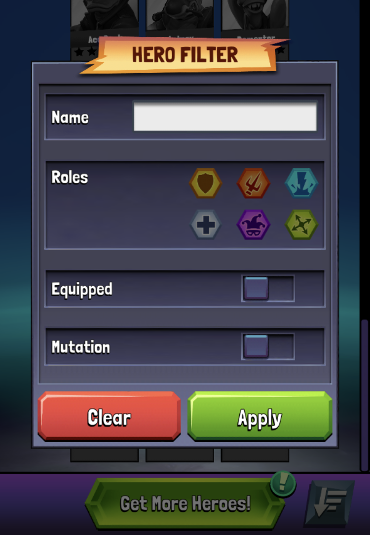 Hero Filter – TMNT: Mutant Madness Player Help Center